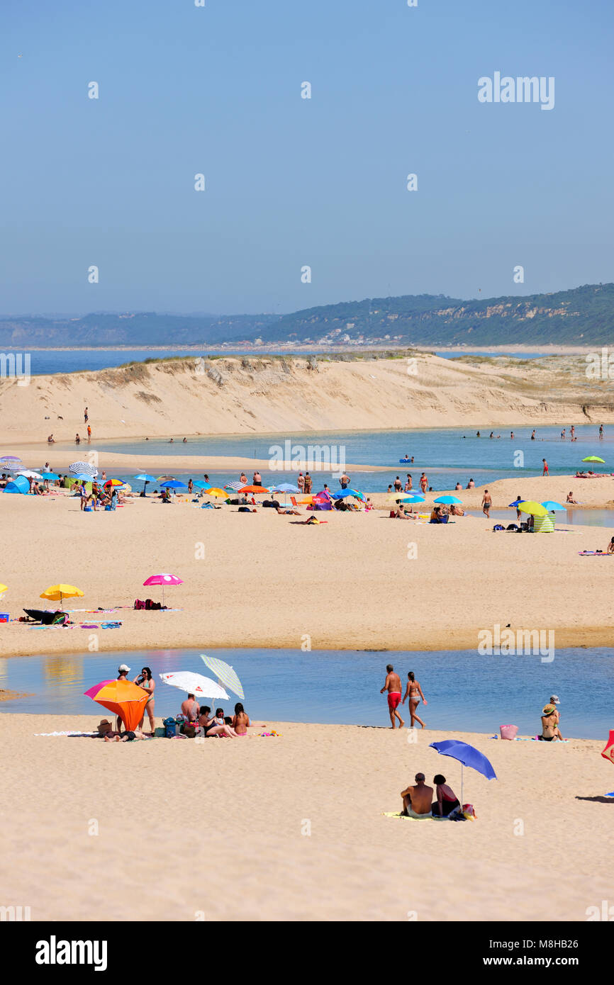 Lagoa de Albufeira (Albufeira Lagoon) beach. Sesimbra, Portugal Stock ... Lagoa de Albufeira (Albufeira Lagoon) beach. Sesimbra, Portugal Stock ...