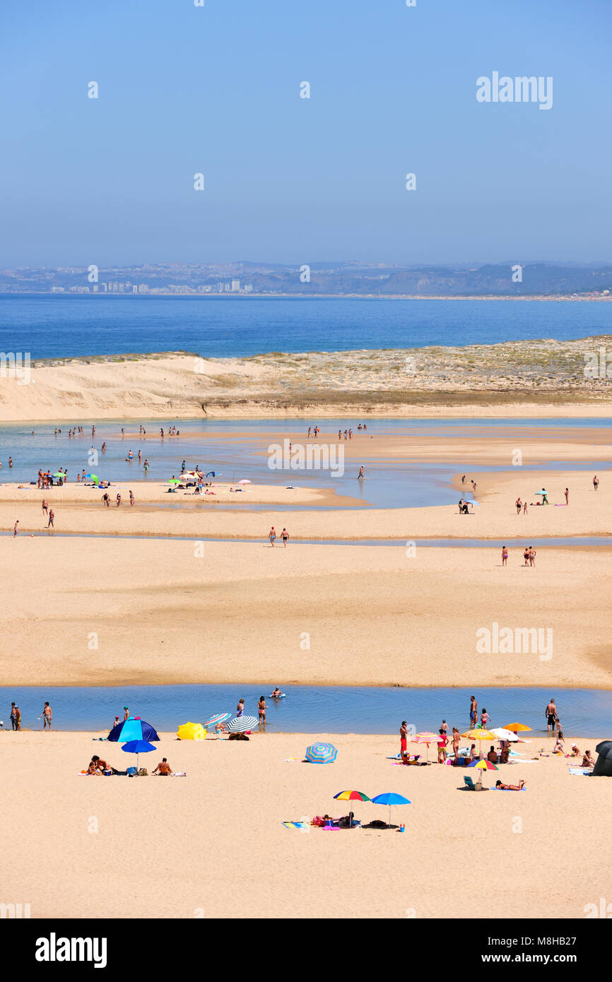 Lagoa de Albufeira (Albufeira Lagoon) beach. Sesimbra, Portugal Stock ... Lagoa de Albufeira (Albufeira Lagoon) beach. Sesimbra, Portugal Stock ...