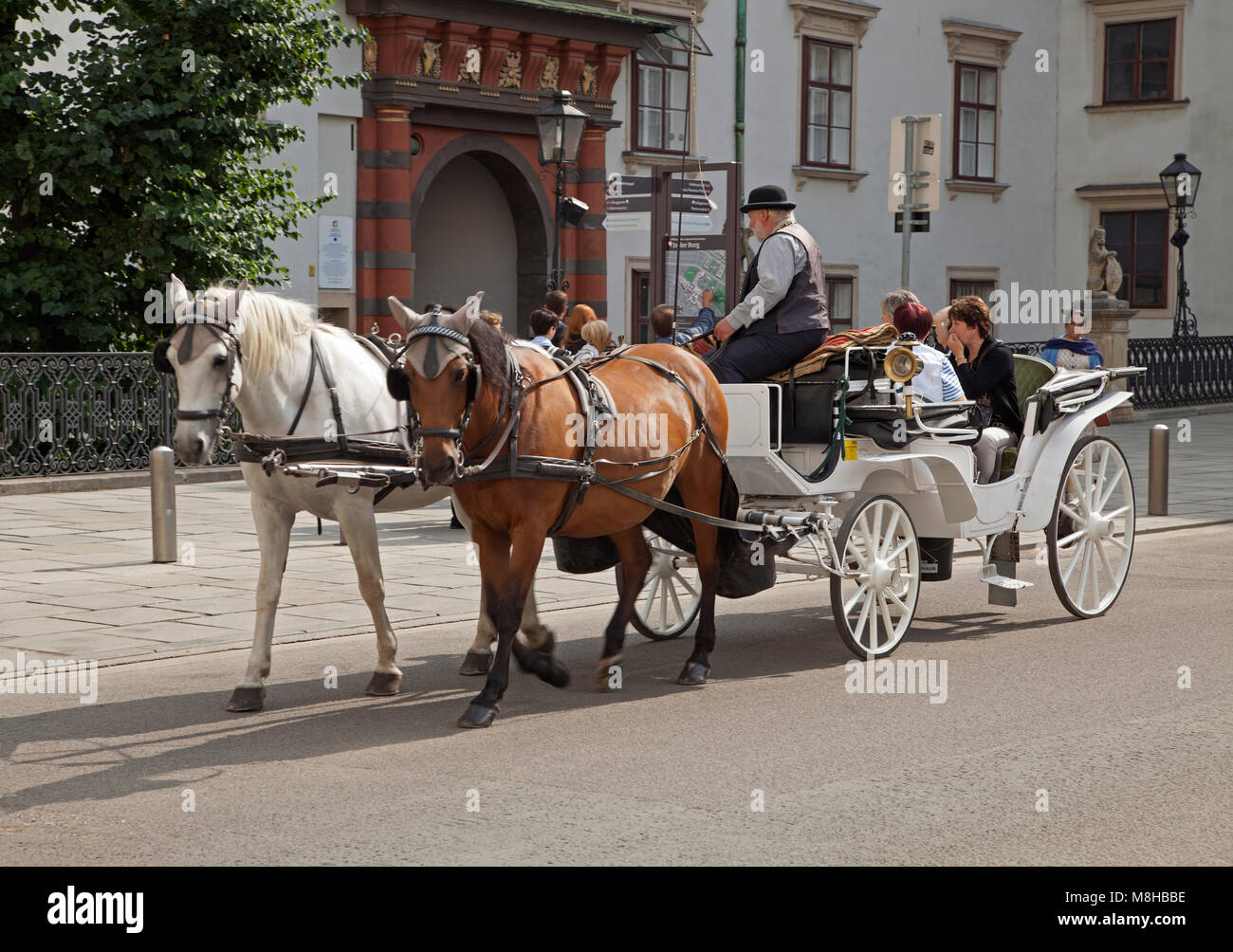 Vienna's famous two horse carriage the fiaker in the city centre Stock ...