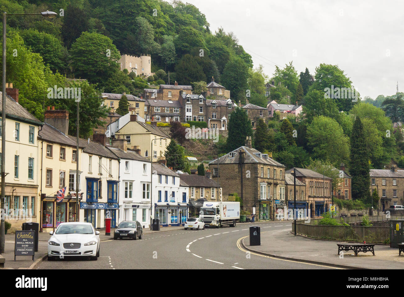 Wide view of Matlock Bath, Derbyshire Stock Photo - Alamy
