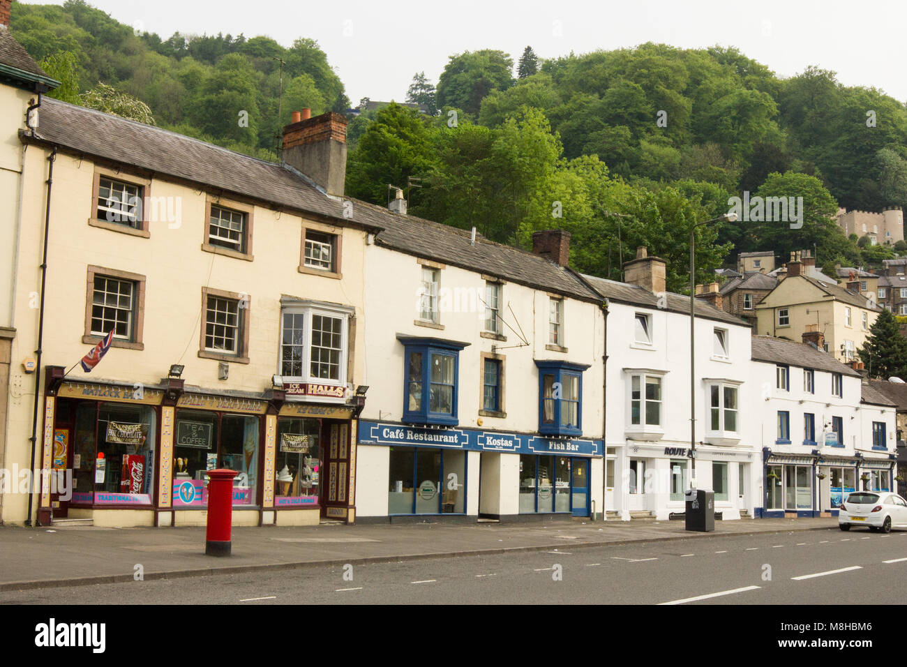 Street view of shop fronts at Matlock Bath, Derbyshire Stock Photo - Alamy