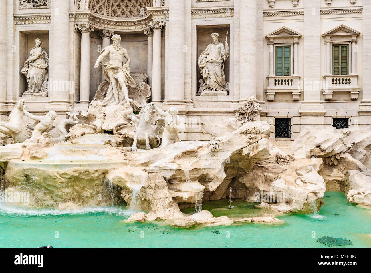 Baroque bernini´s masterpiece fontana di trevi at Rome city, Italy ...
