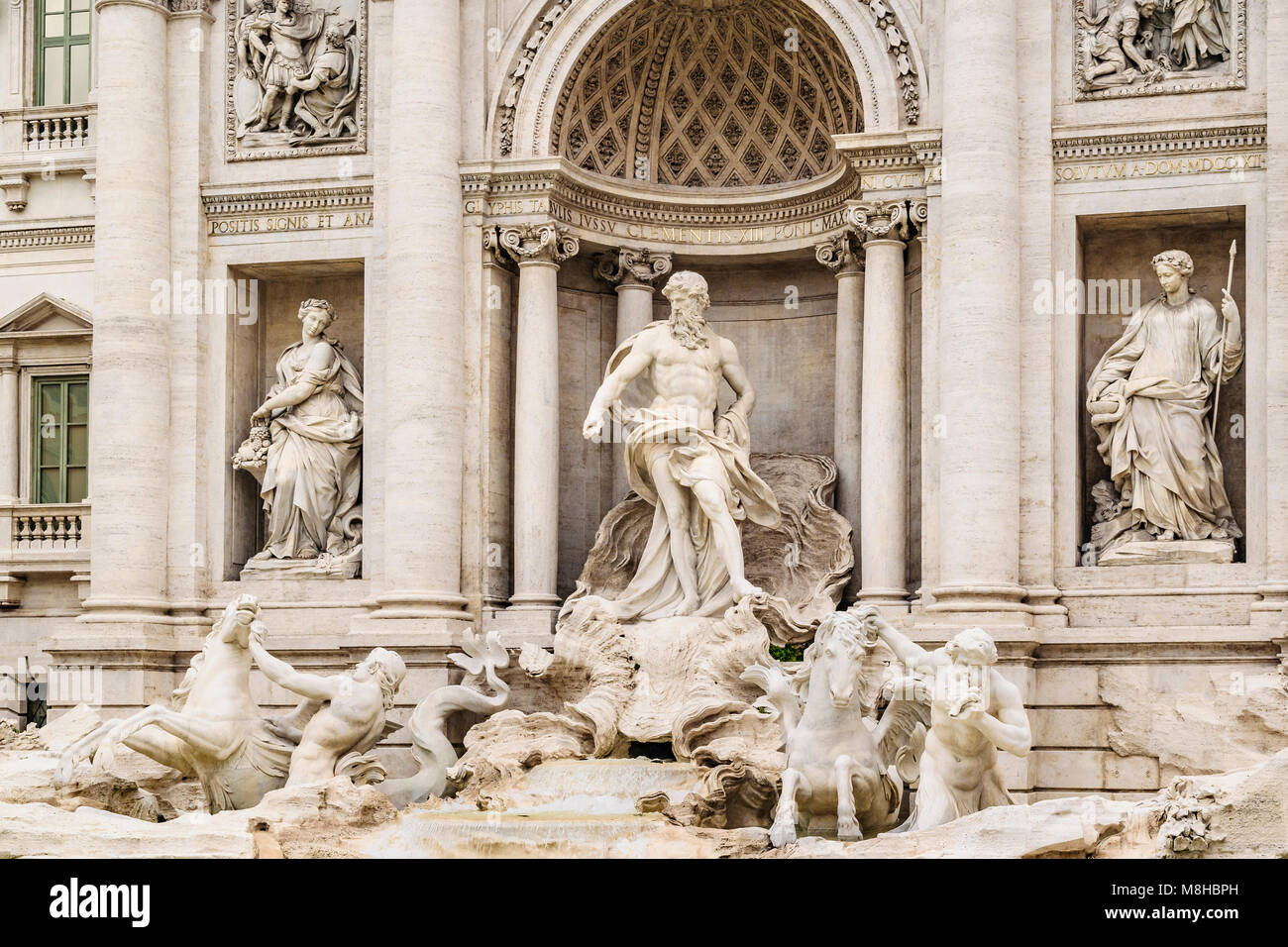 Baroque bernini´s masterpiece fontana di trevi at Rome city, Italy ...