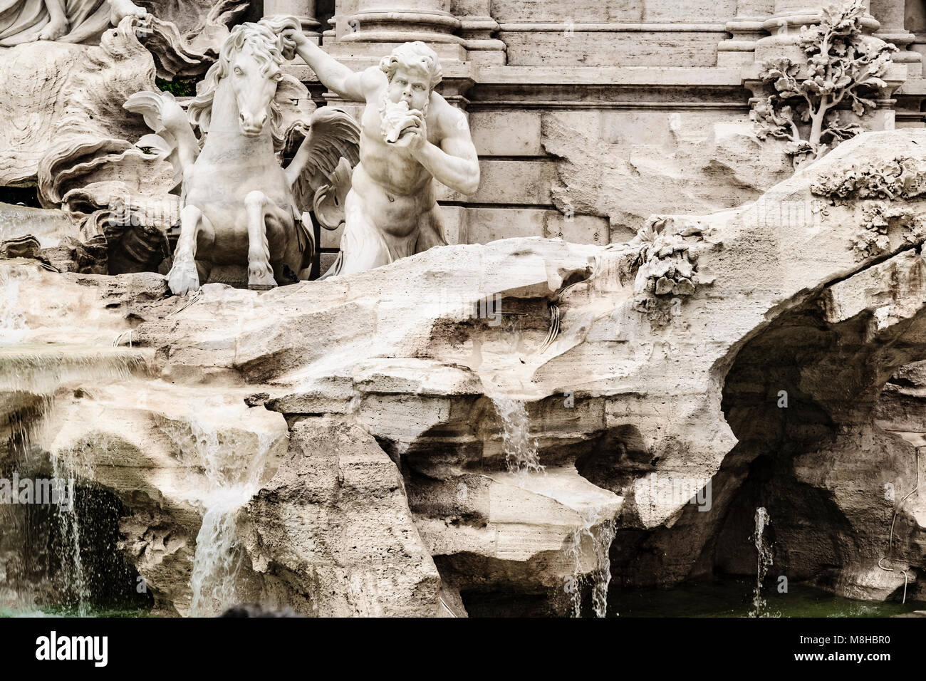 Baroque bernini´s masterpiece fontana di trevi at Rome city, Italy ...