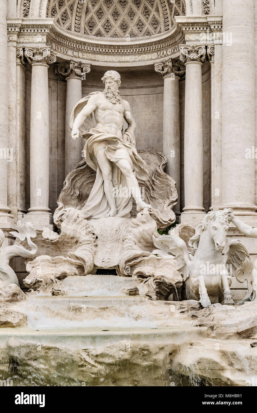 Baroque bernini´s masterpiece fontana di trevi at Rome city, Italy ...