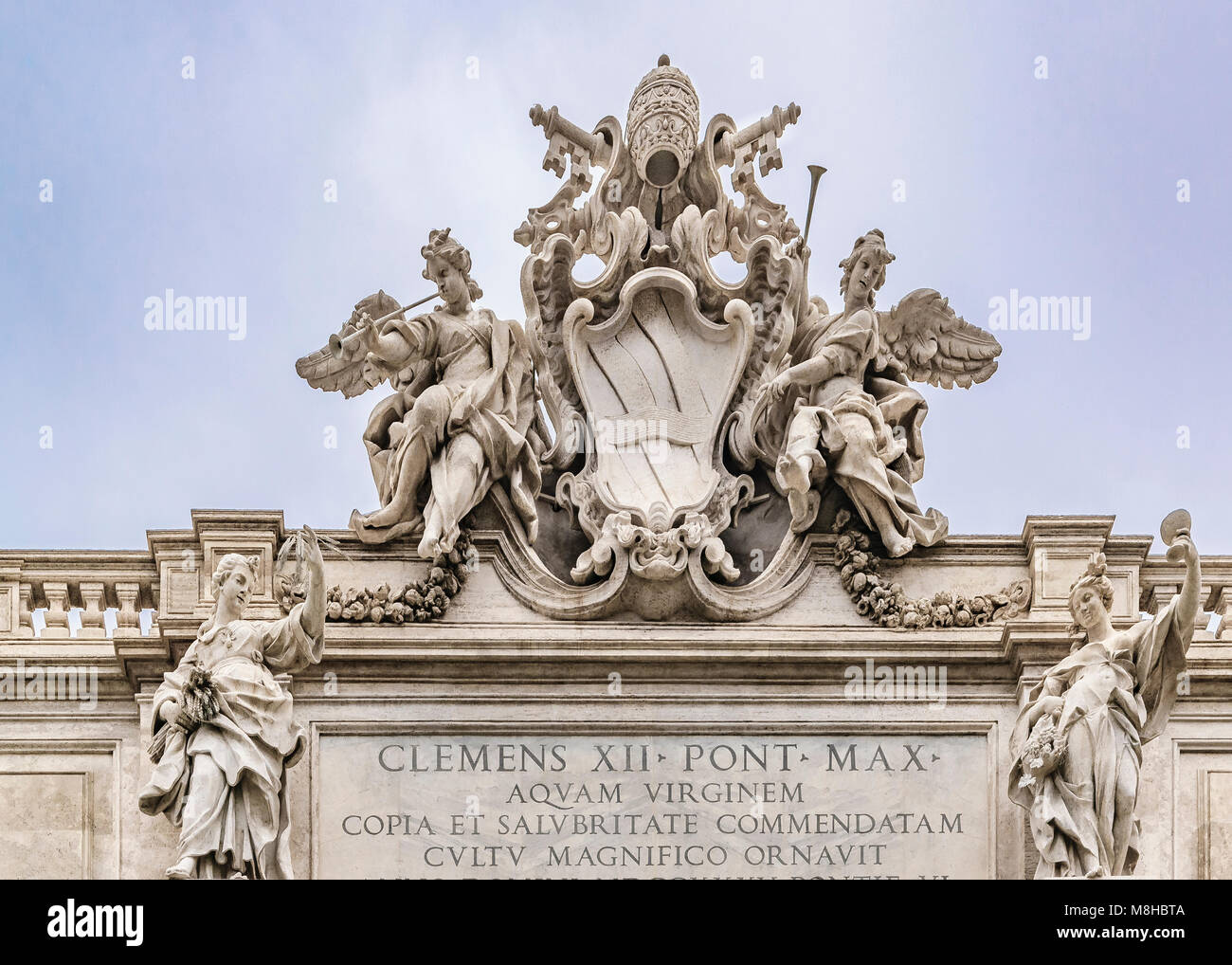 Baroque bernini´s masterpiece fontana di trevi at Rome city, Italy ...