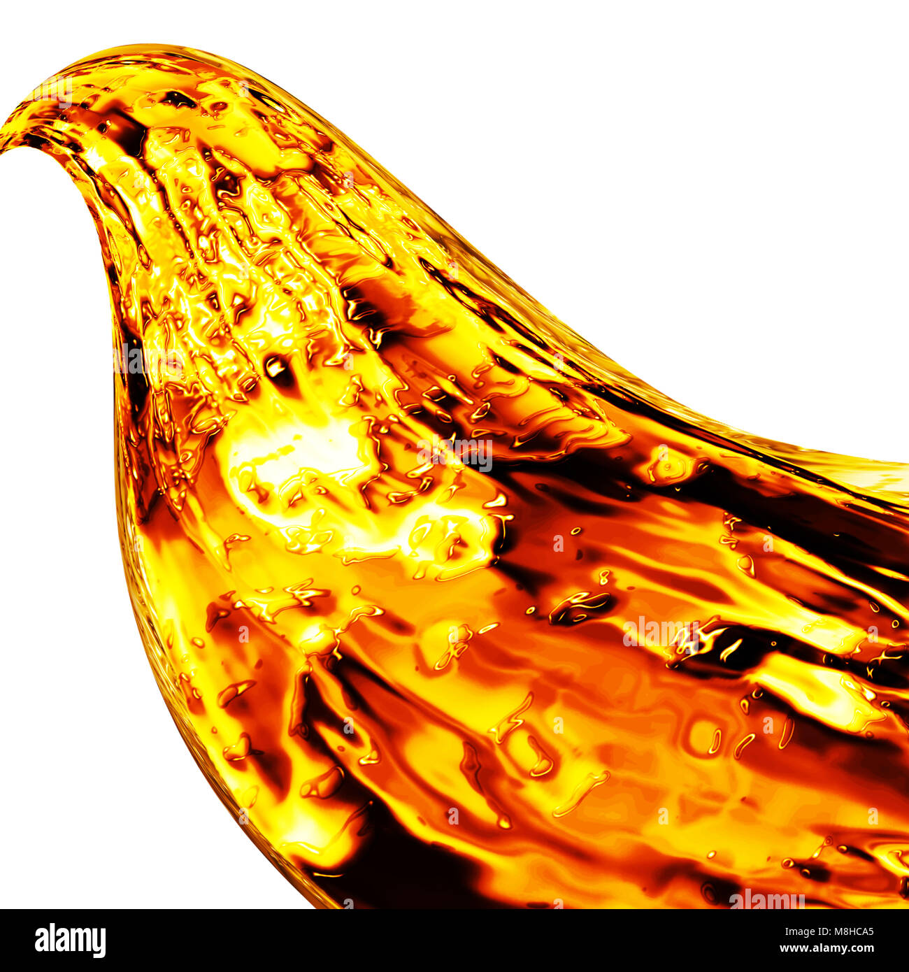 Oil background. Golden wave on white background Stock Photo - Alamy