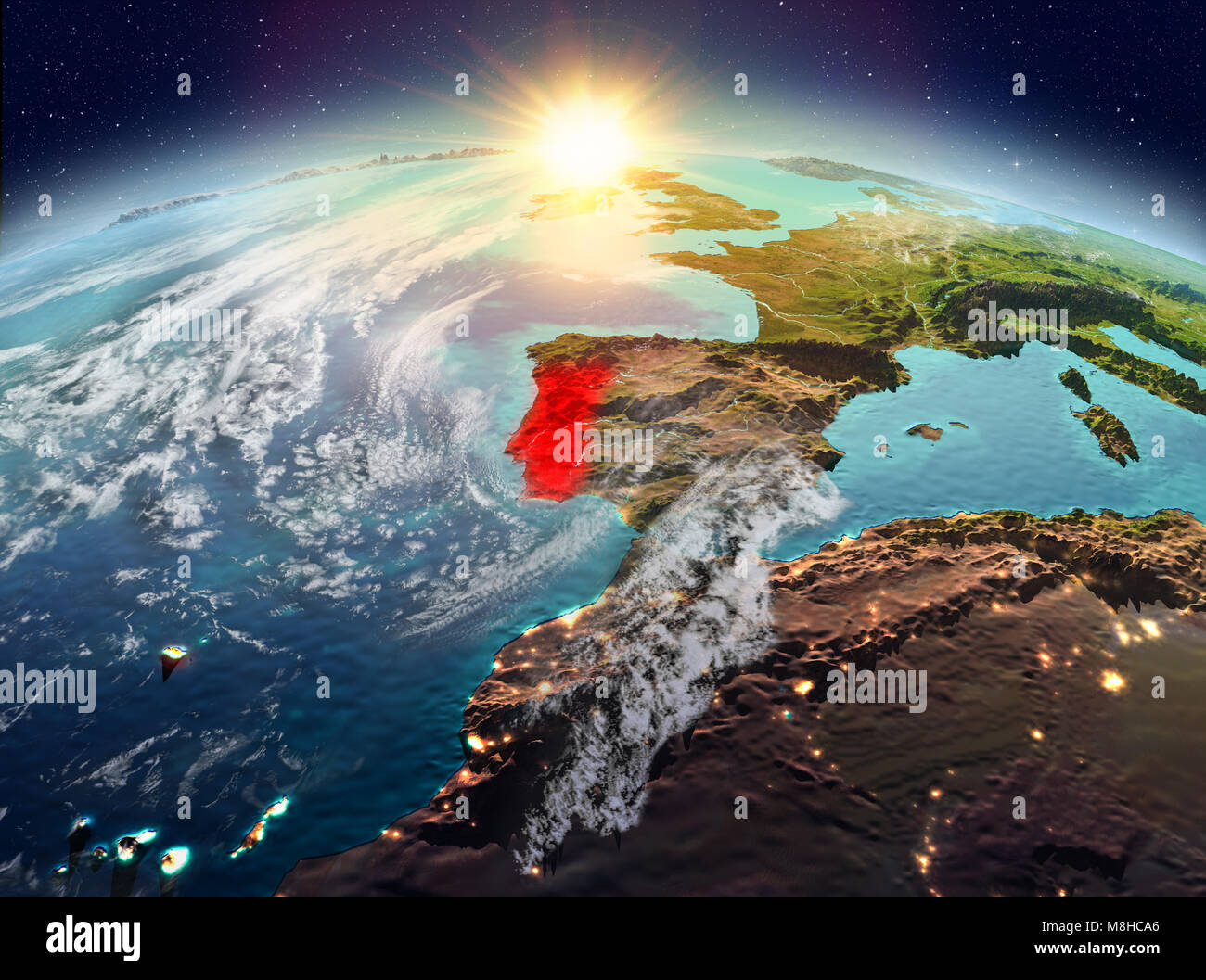Satellite image of portugal hi-res stock photography and images - Alamy