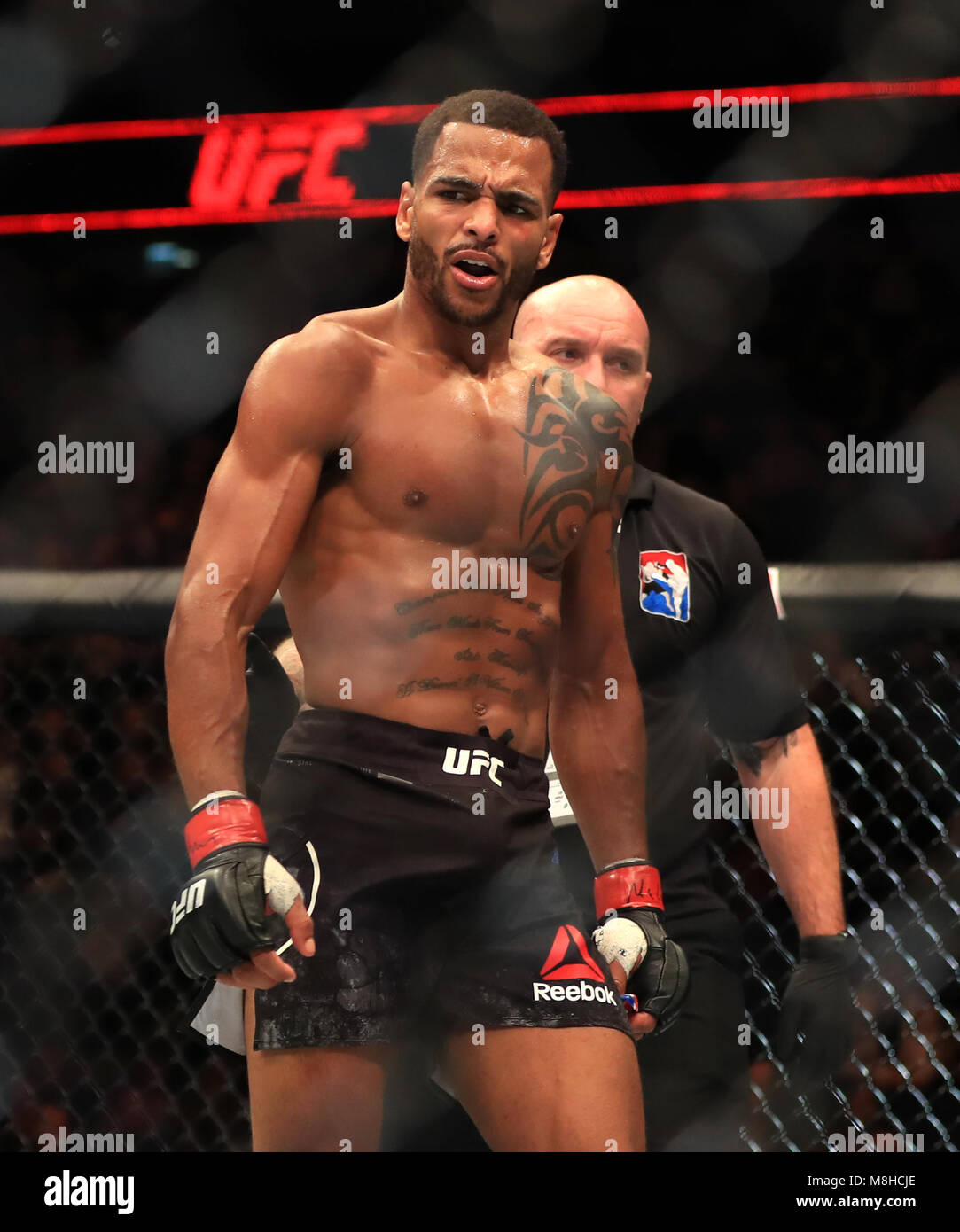 Danny Roberts reacts after beating Oliver Enkamp at The O2 Arena ...
