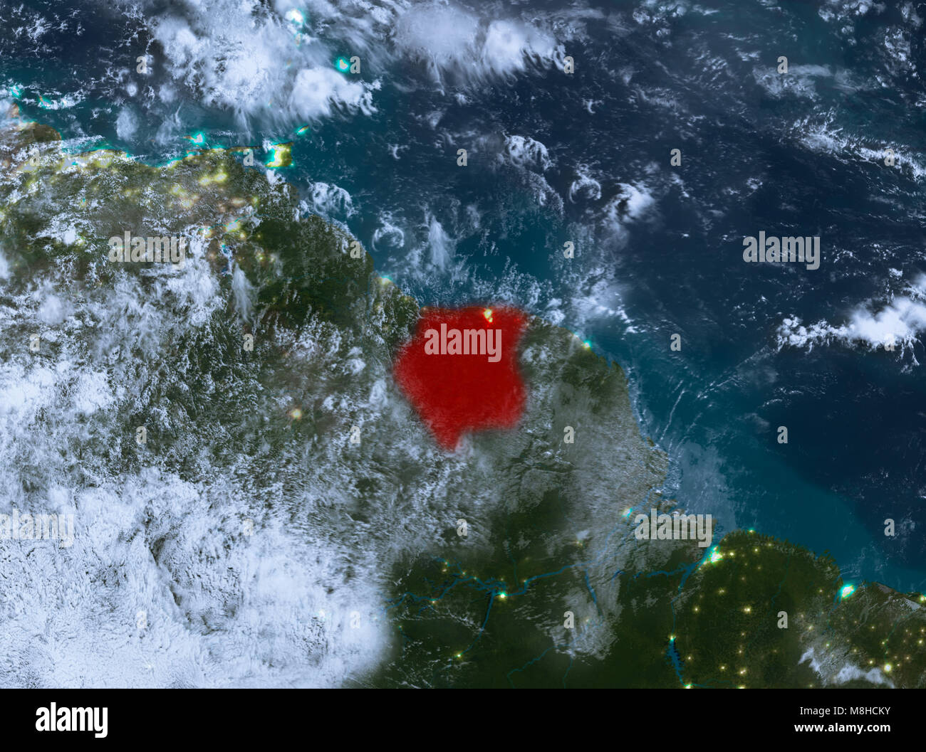 Satellite view suriname country hi-res stock photography and images - Alamy