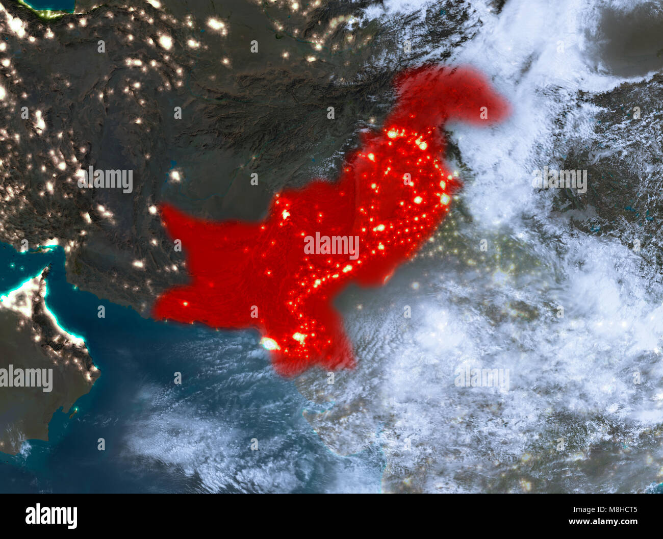 Highlighted satellite image of pakistan hi-res stock photography and ...