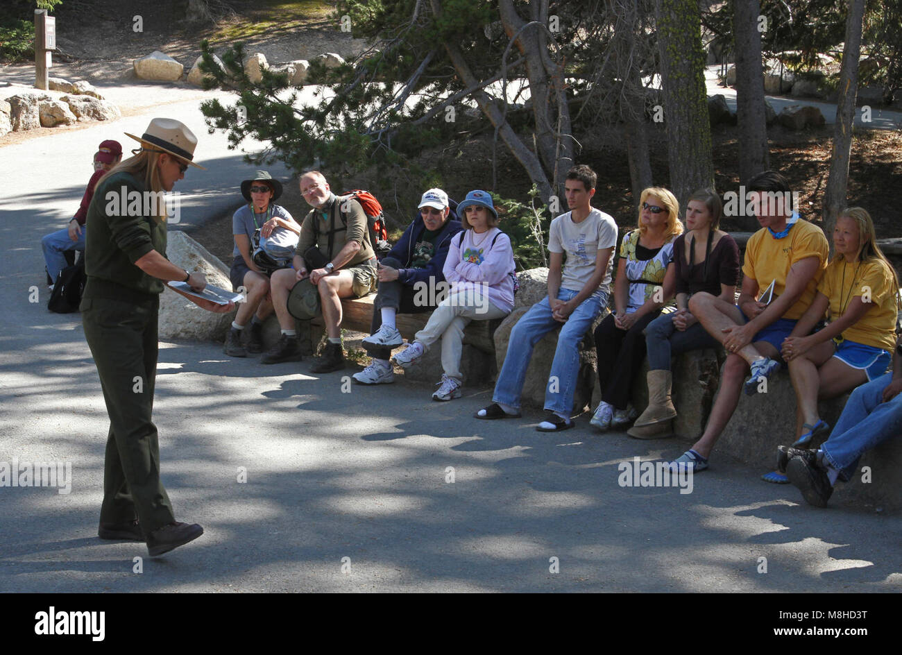 Interpretive Ranger talk. Interpretive Ranger giving bird program at ...