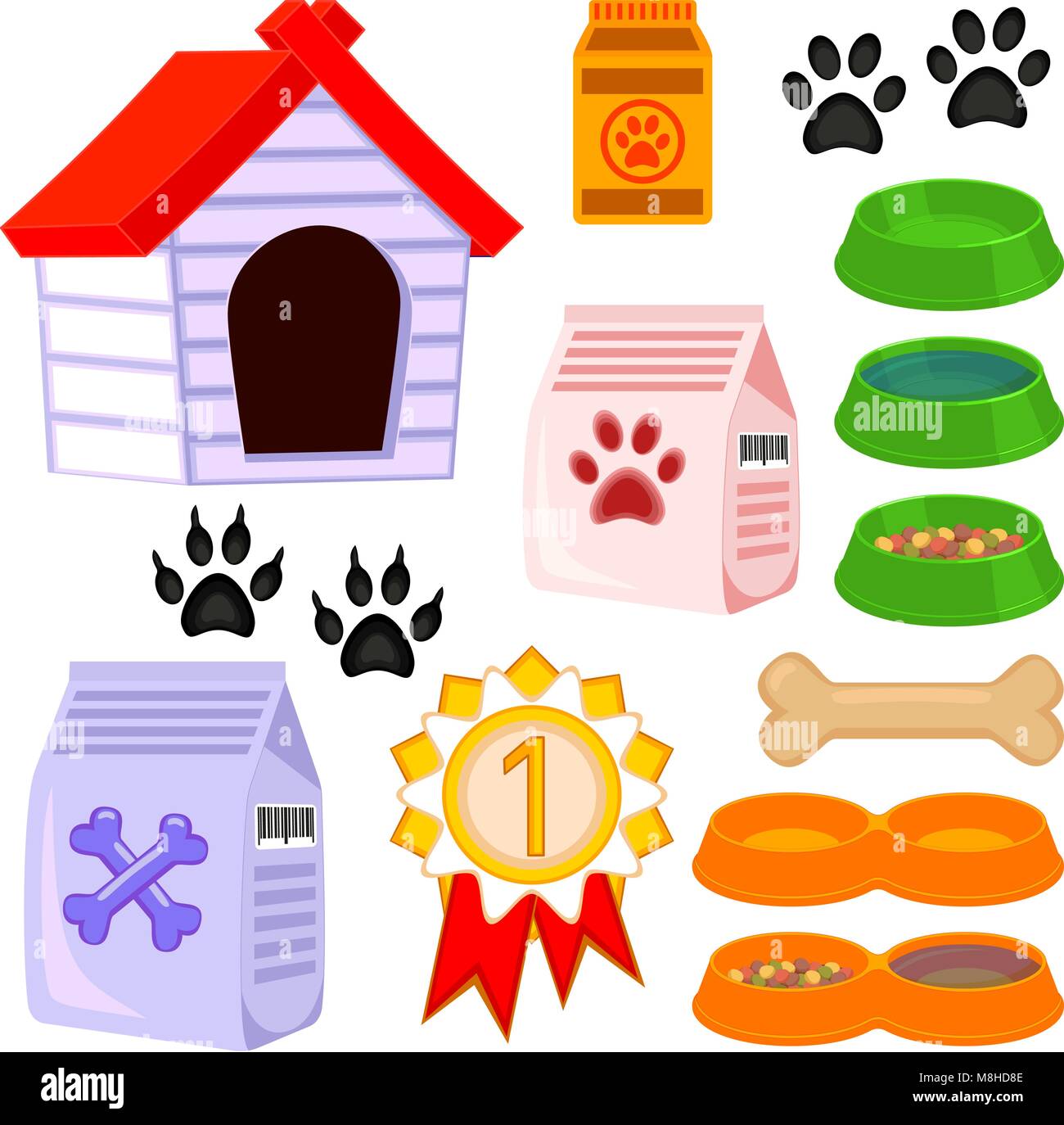 Colorful cartoon pet care 13 icon set Stock Vector Image & Art - Alamy
