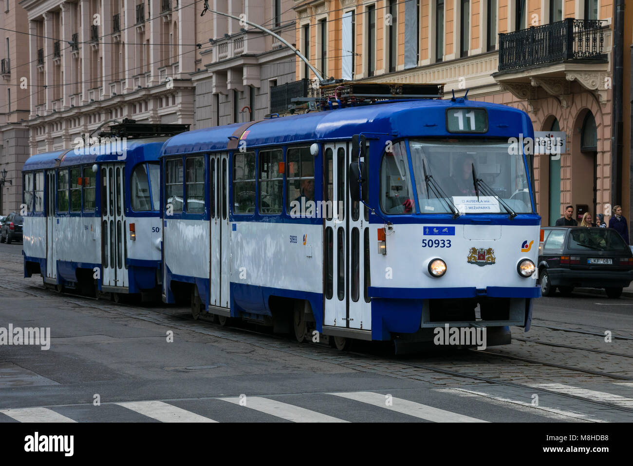 Riga blue tram hi-res stock photography and images - Alamy