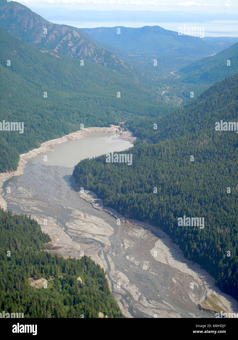 lake mills glines canyon dam aerial elwha river restoration project ...