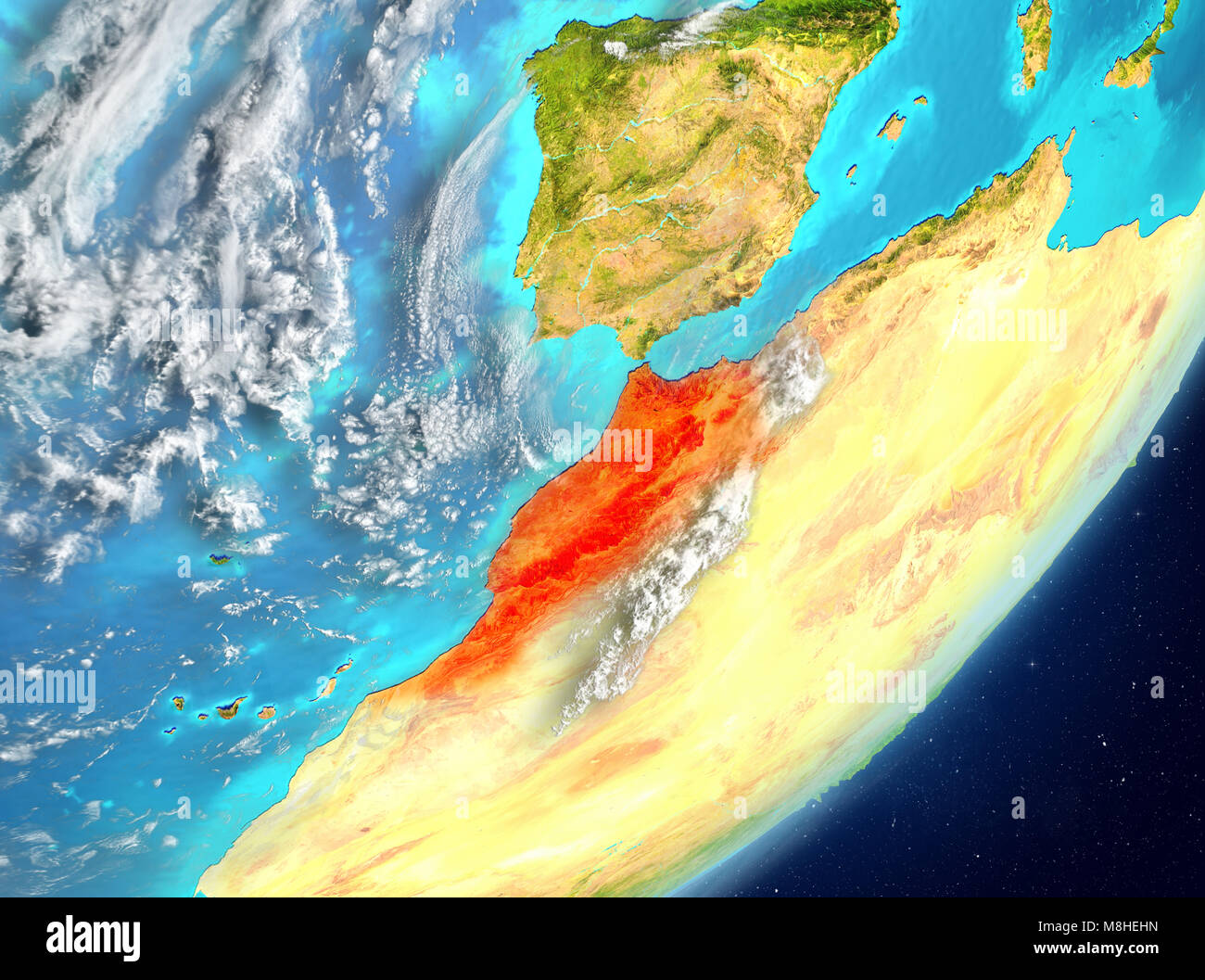 Morocco satellite image hi-res stock photography and images - Alamy