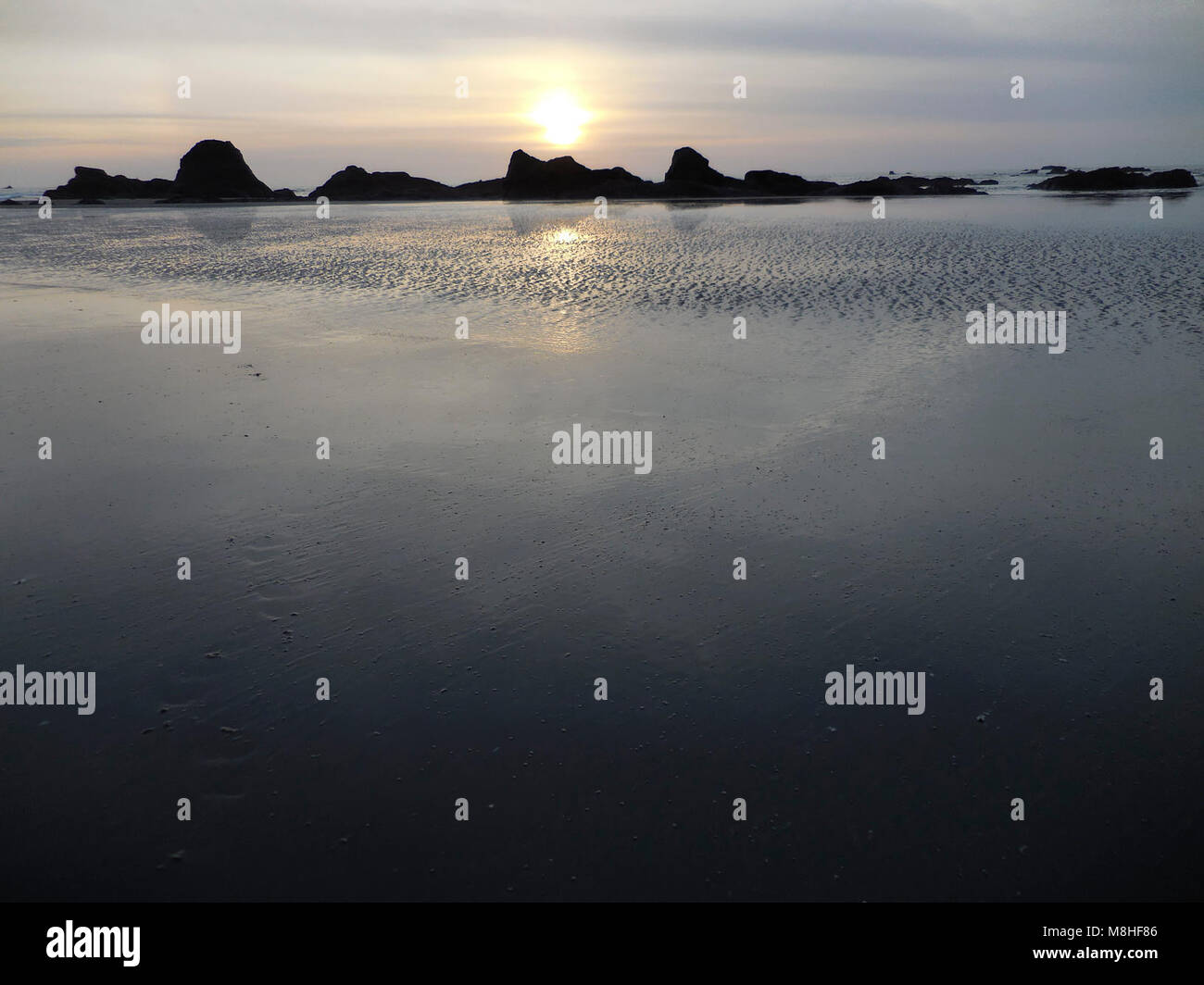 rocks sand sunset ruby beach scenic Stock Photo - Alamy