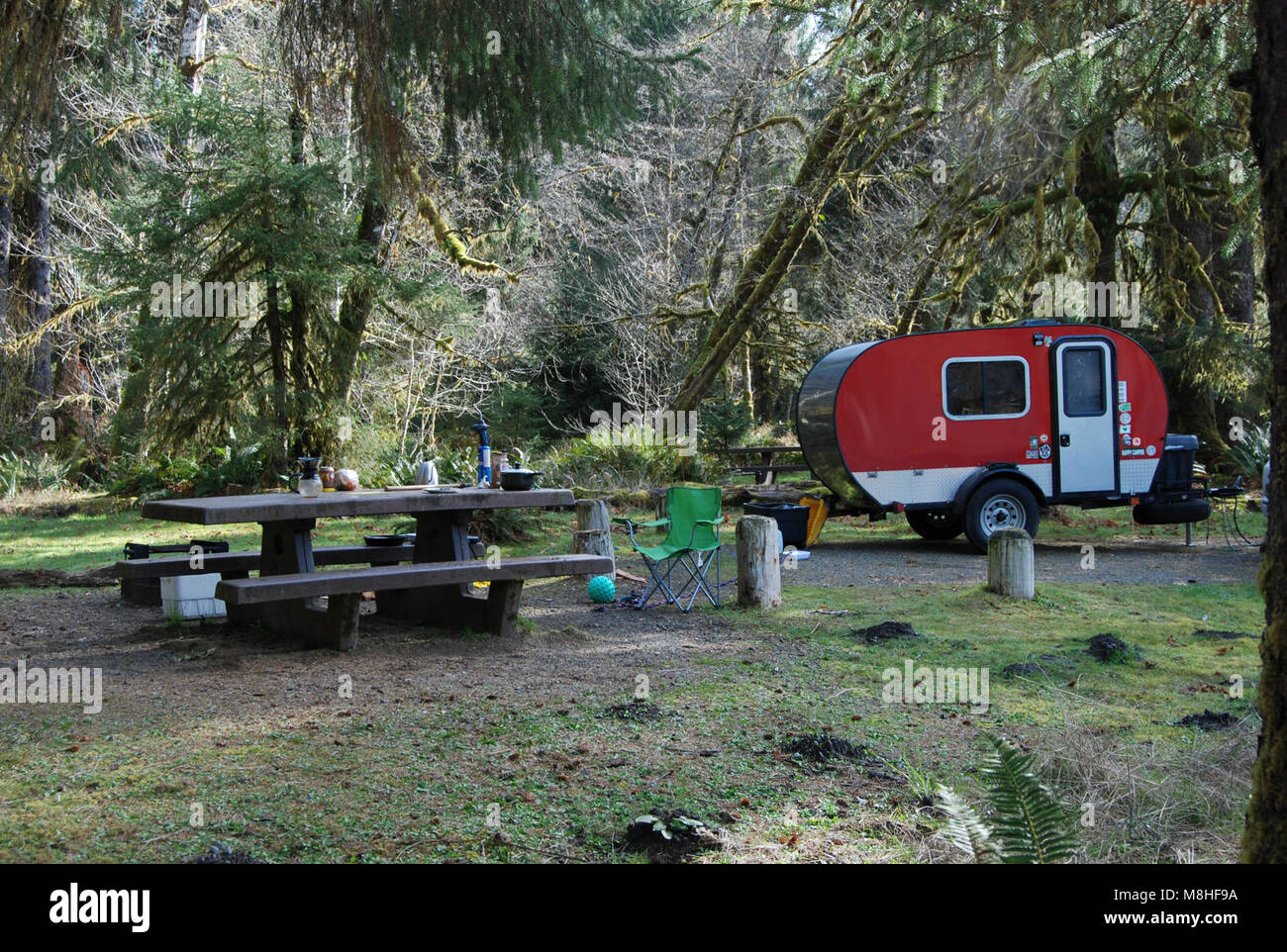 rv campsite hoh camground camping picnic table d archuleta march Stock ...