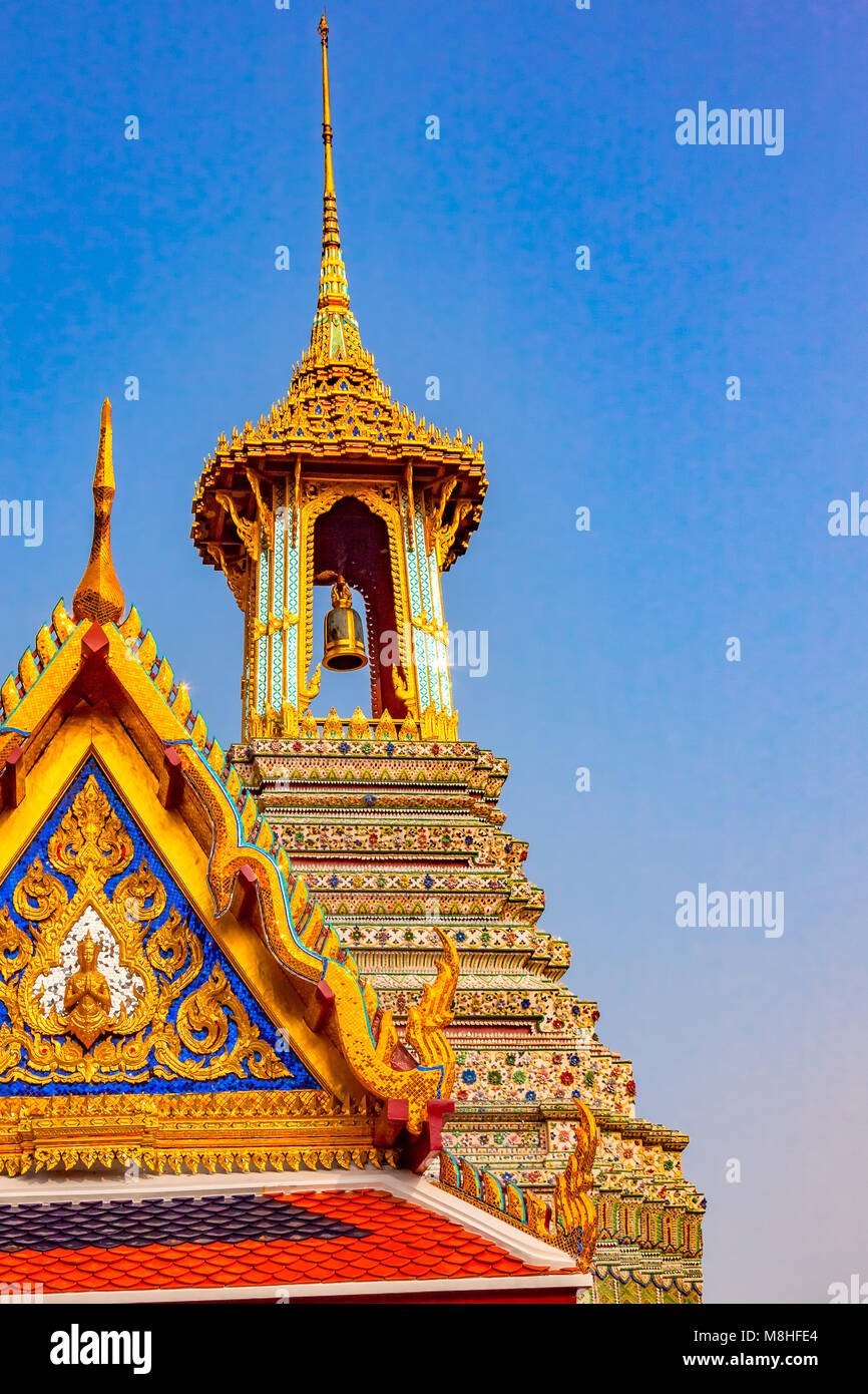 Golden bell tower in Grand Palace and Temple of The Emerald Buddha in ...