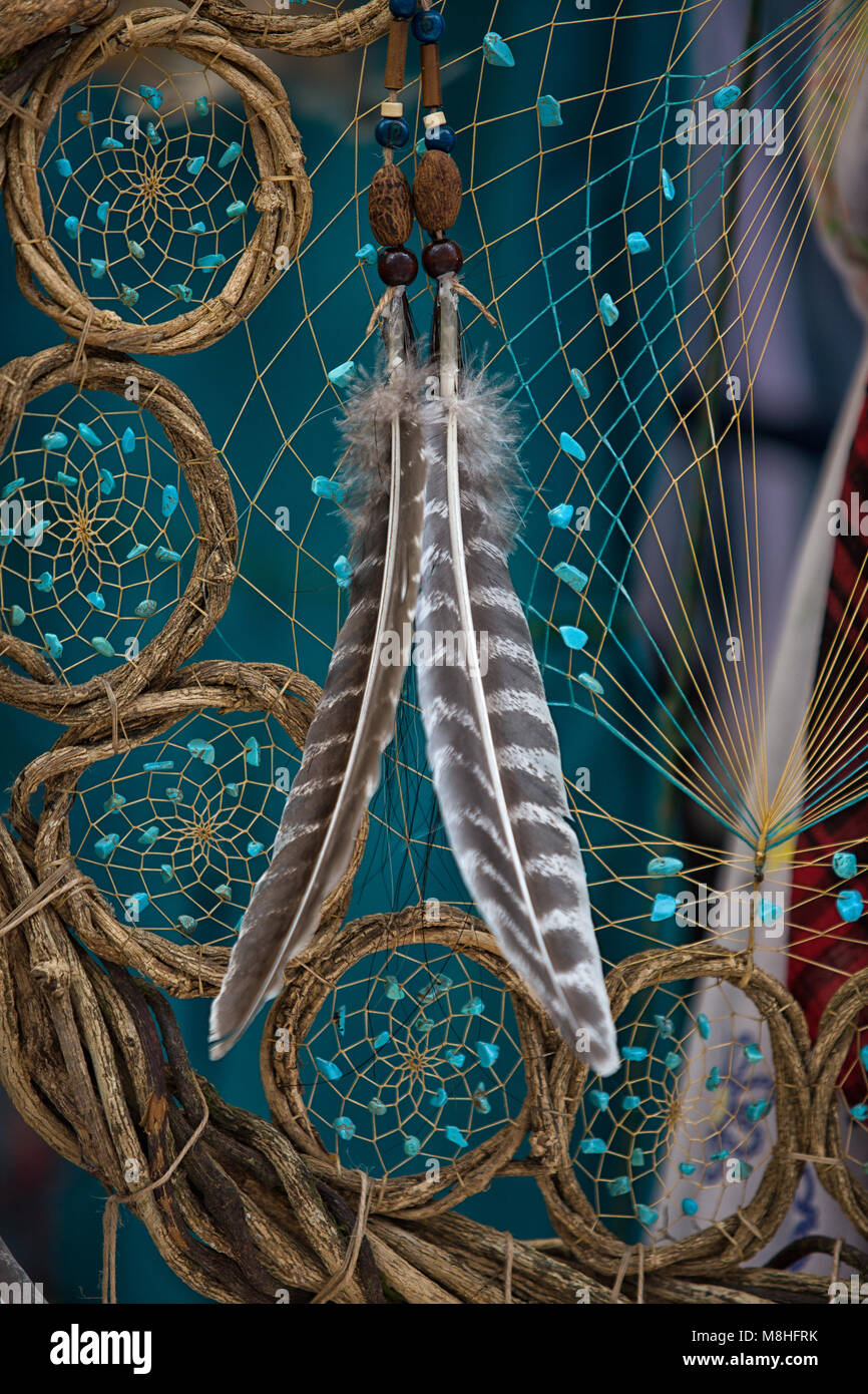 Otavalo, Ecuador - March 10, 2018: indigenous handicrafts made of ...