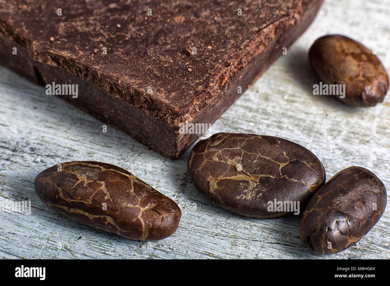 chocolate and cocoa beans closeup in Ecuador Stock Photo - Alamy