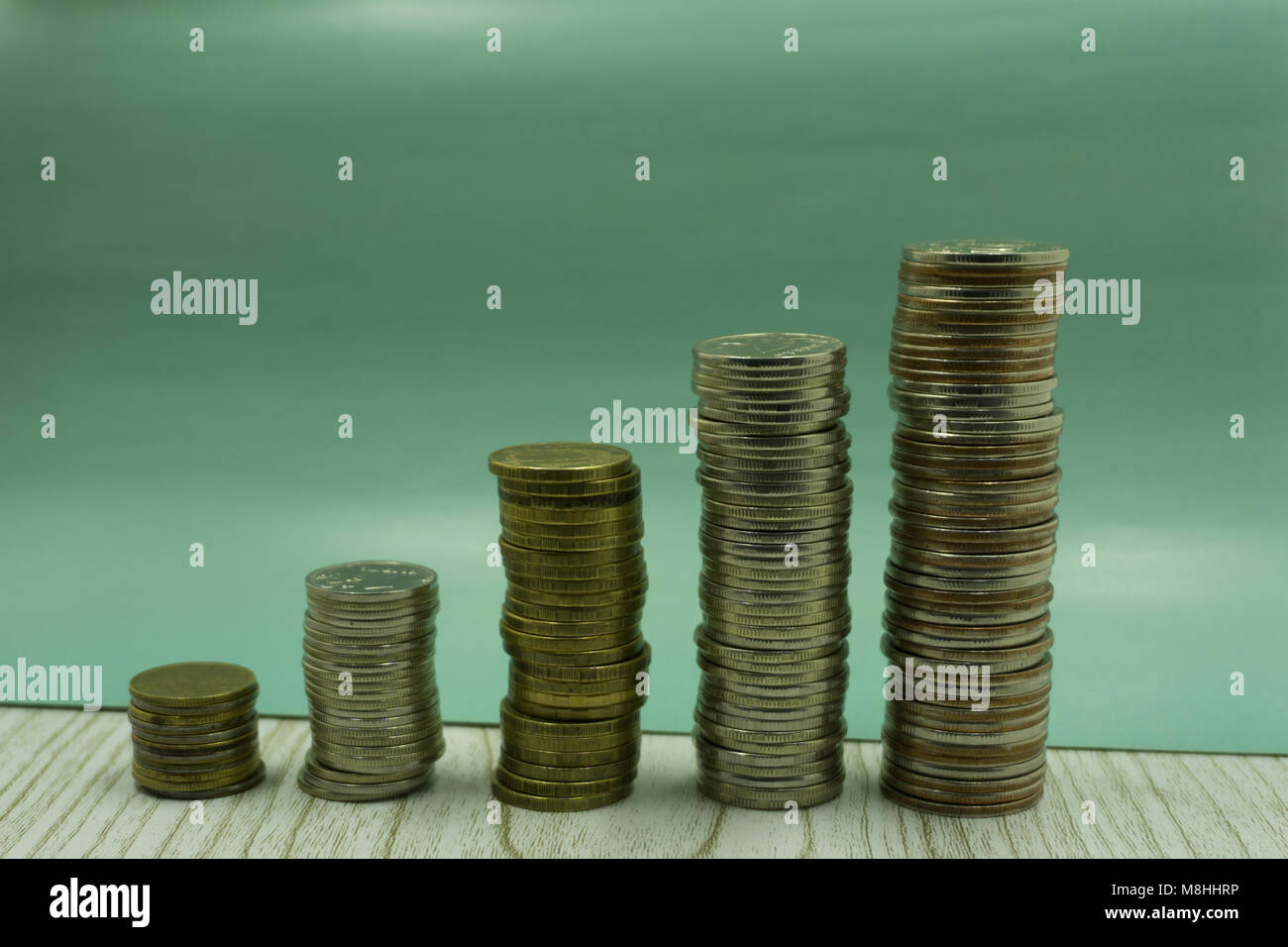 Euro coins. Euro money. Euro currency.Coins stacked on each other in ...