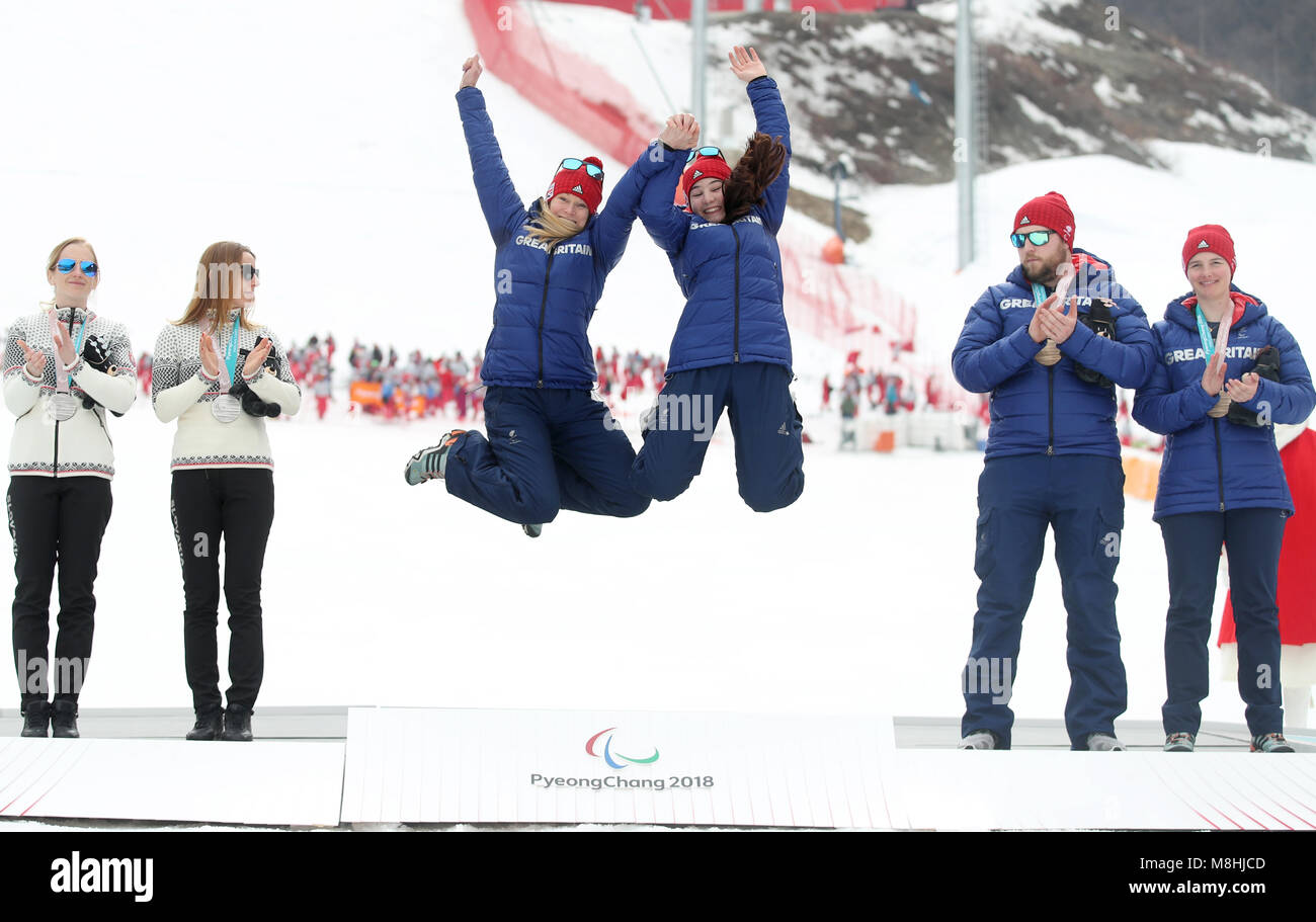 Great Britain's Menna Fitzpatrick (right) and her guide Jennifer Kehoe ...