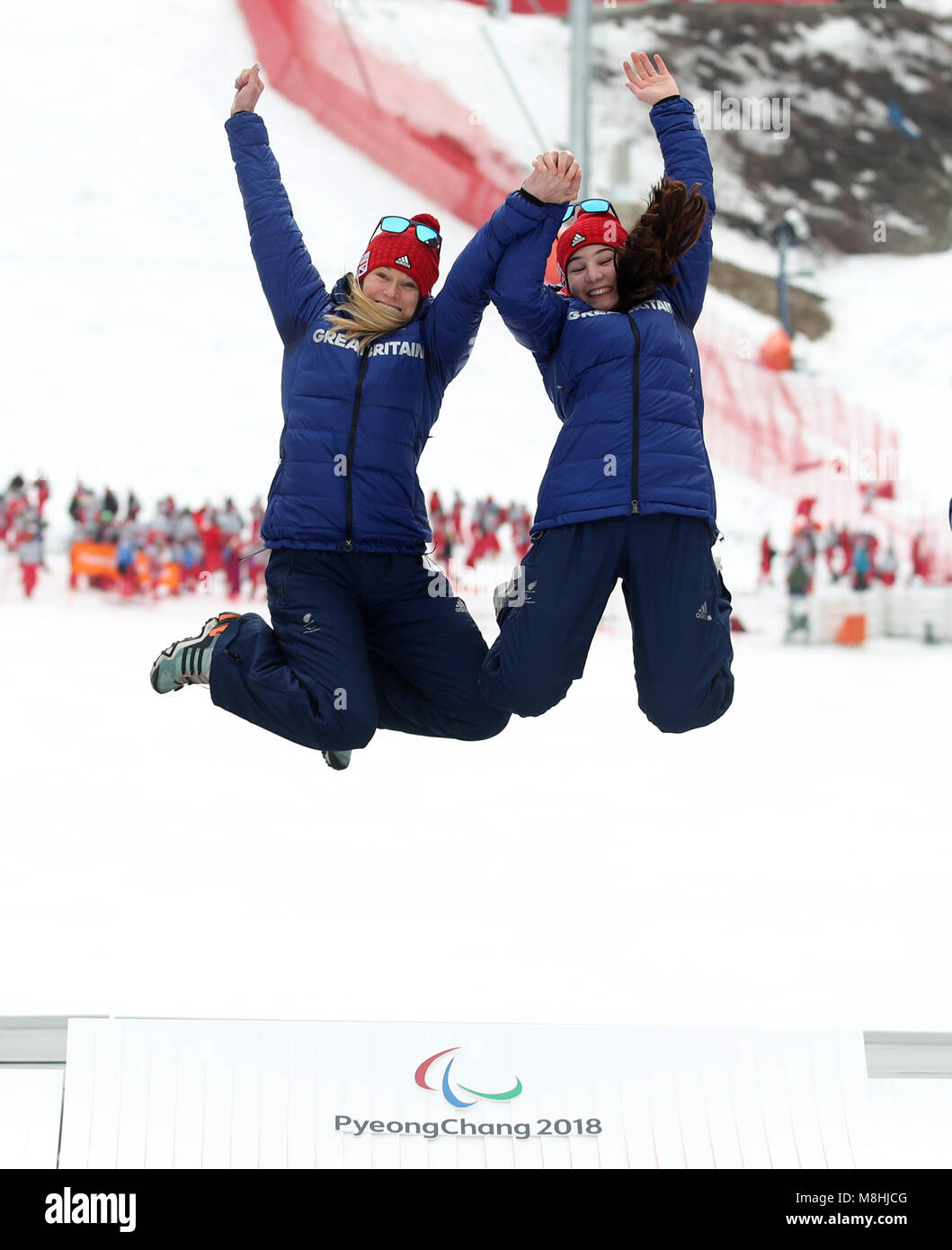 Great Britain's Menna Fitzpatrick (right) and her guide Jennifer Kehoe ...
