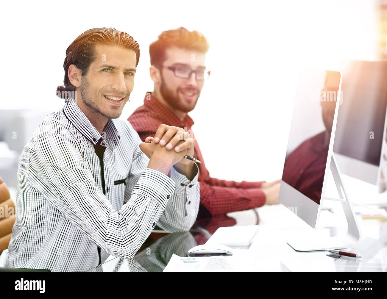 successful employees in the office Stock Photo - Alamy