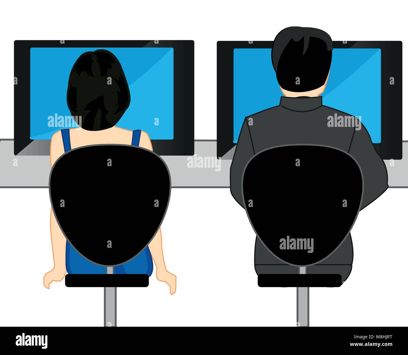 Woman Behind Screen Stock Vector Images - Alamy