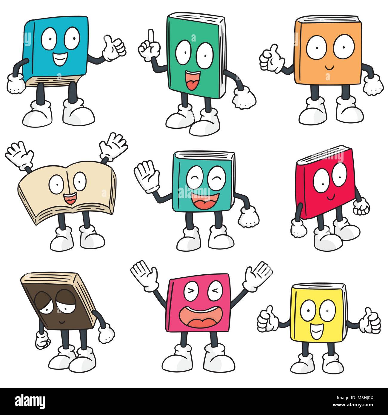 vector set of book cartoon Stock Vector Image & Art - Alamy