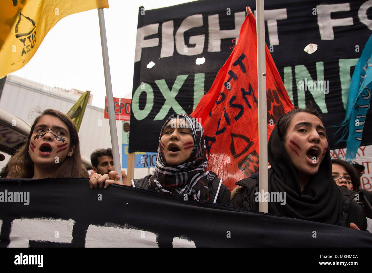 Refugees and migrants protest against EU's migration policy and demand ...