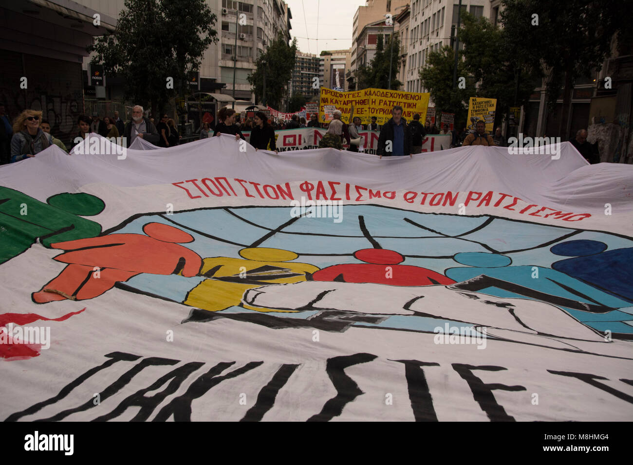 Refugees and migrants protest against EU's migration policy and demand ...