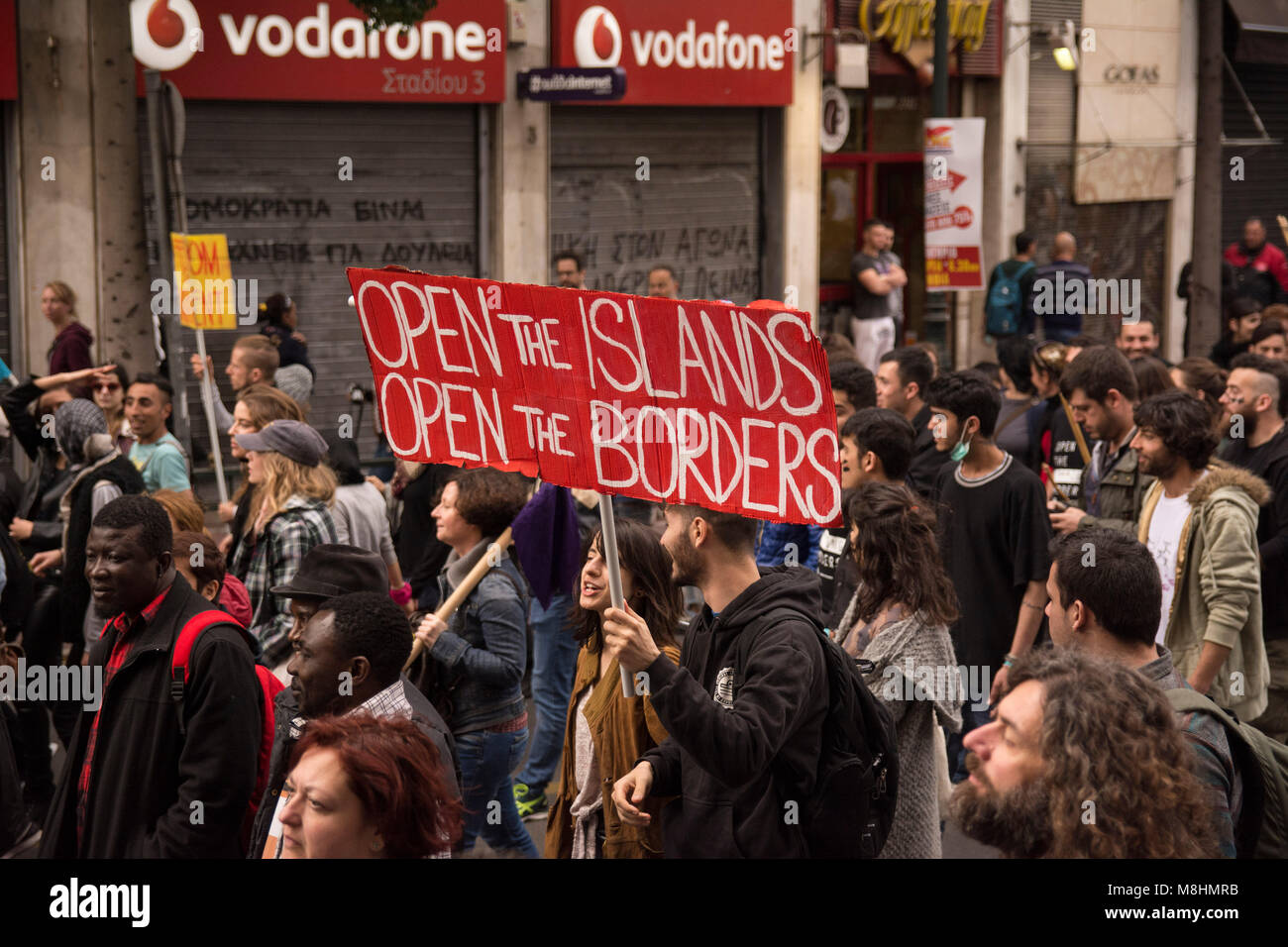 Refugees and migrants protest against EU's migration policy and demand ...