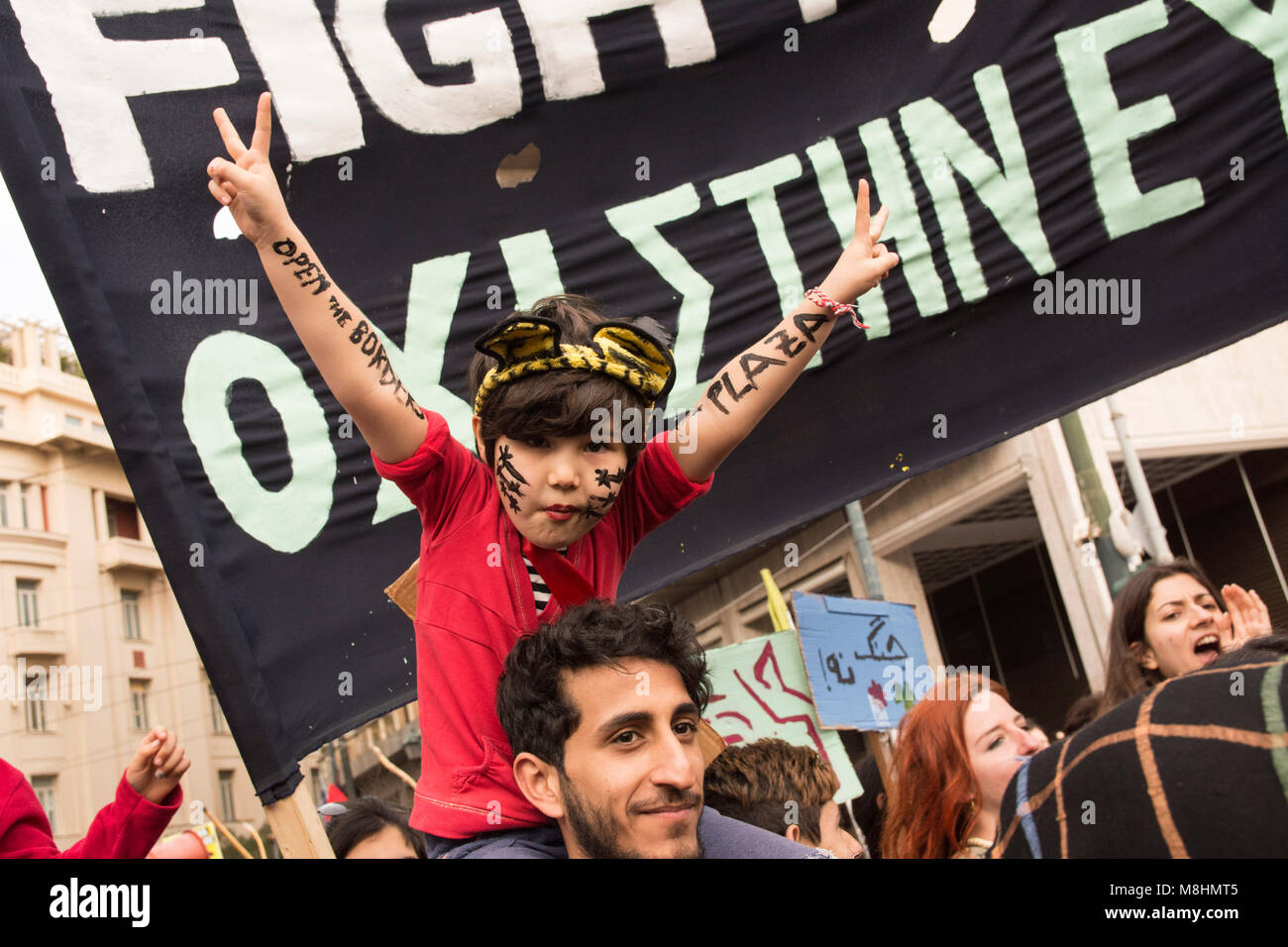 Refugees and migrants protest against EU's migration policy and demand ...