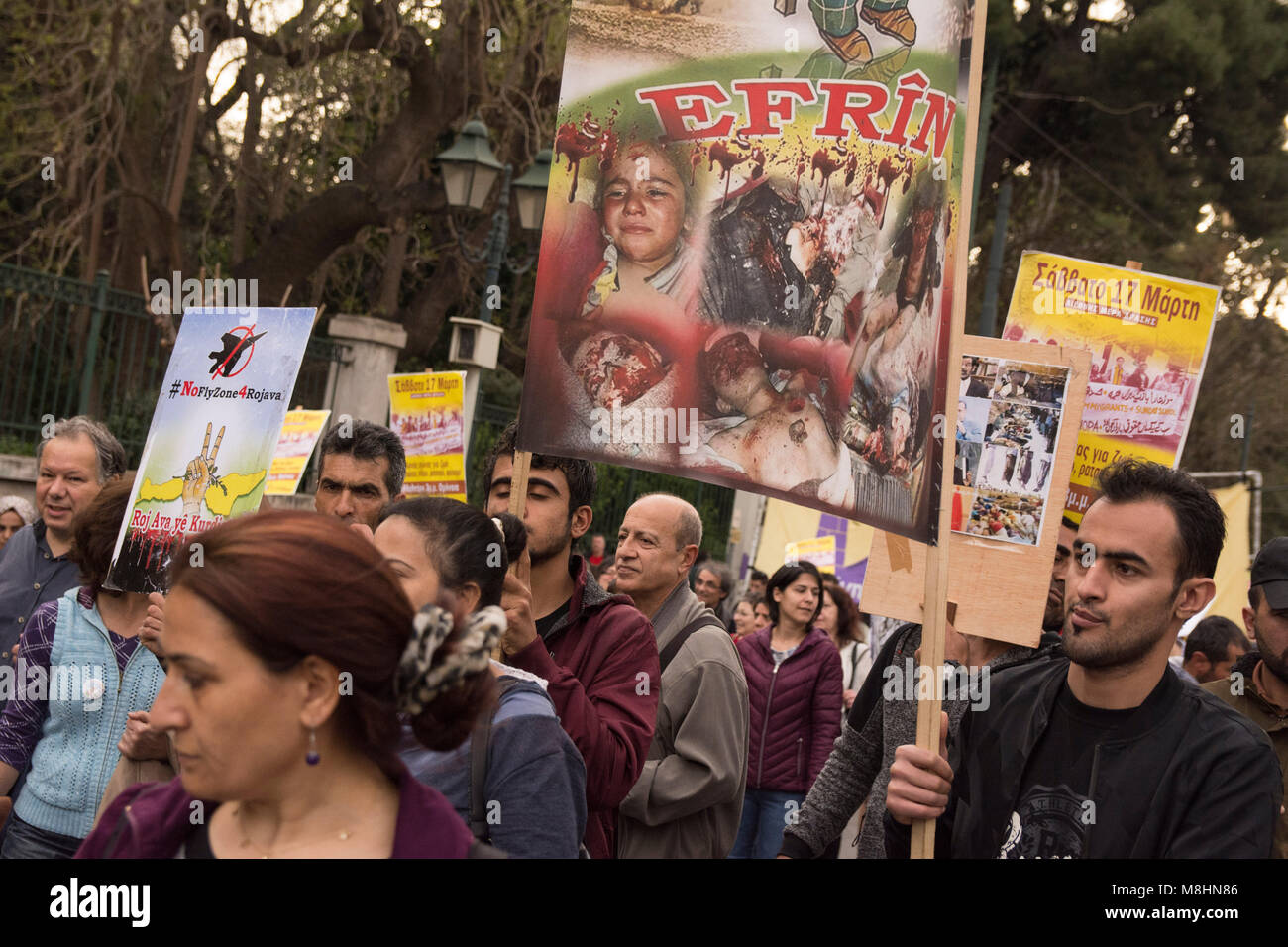 Refugees and migrants protest against EU's migration policy and demand ...
