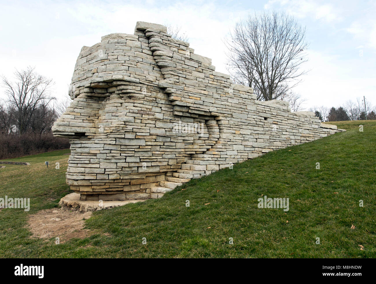 Dublin, Ohio, USA. 17th Mar, 2018. Created with limestone slabs by ...