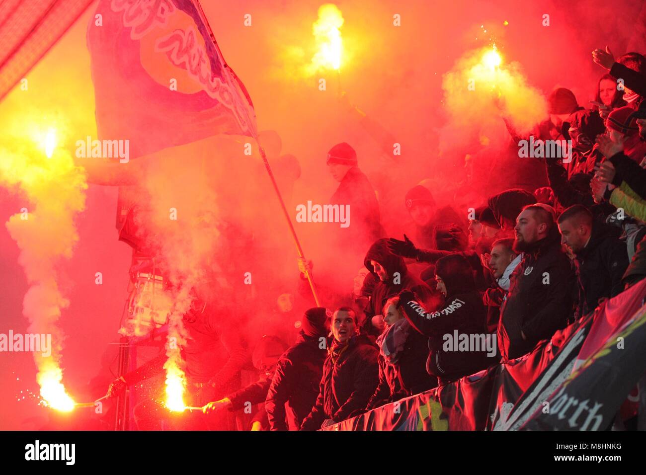 Prague, Czech Republic. 17th Mar, 2018. Fans of Sparta Praha celebrates ...