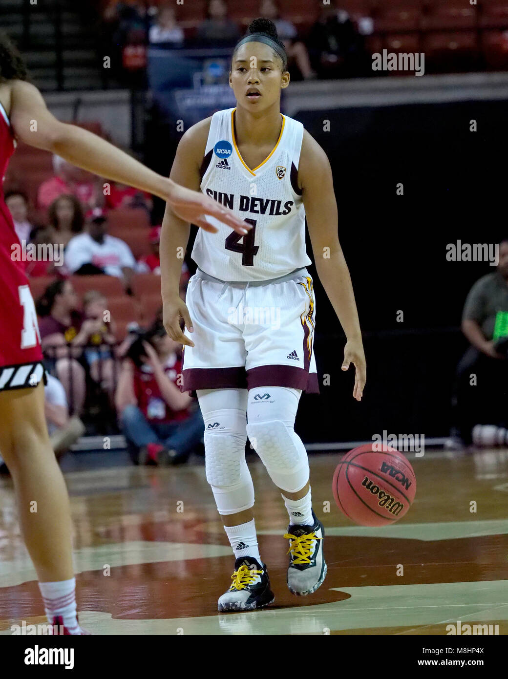 Halftime. 17th Mar, 2018. Kiara Russell #4 of the Arizona State Sun ...