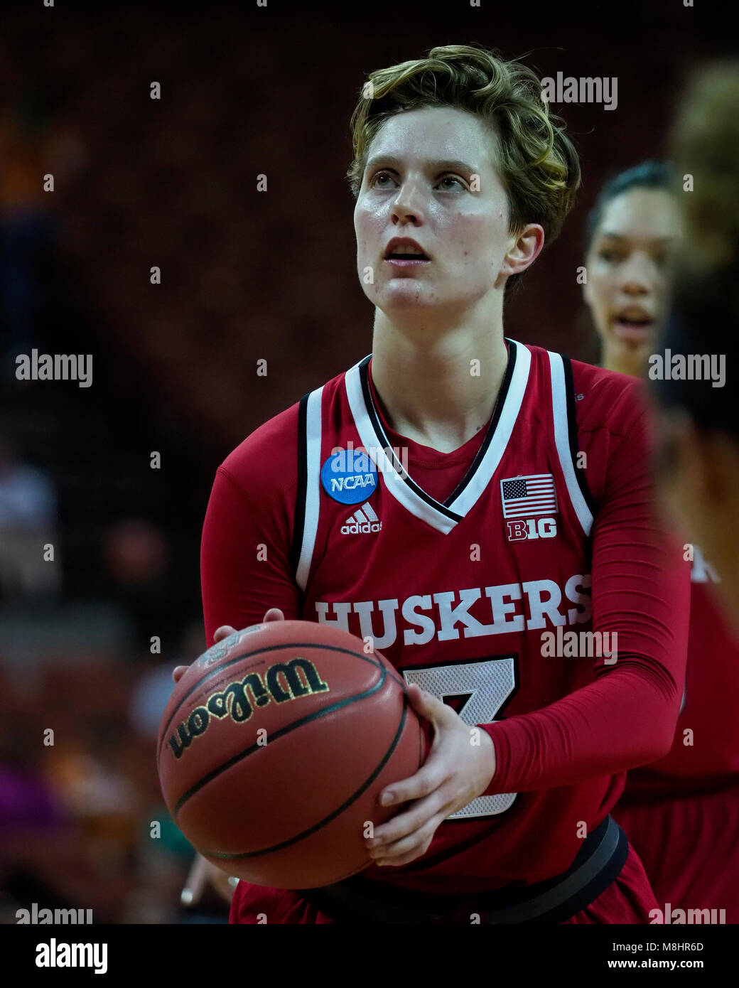 March 17, 2018. Hannah Whitish #3 of the Nebraska Huskers in action vs ...