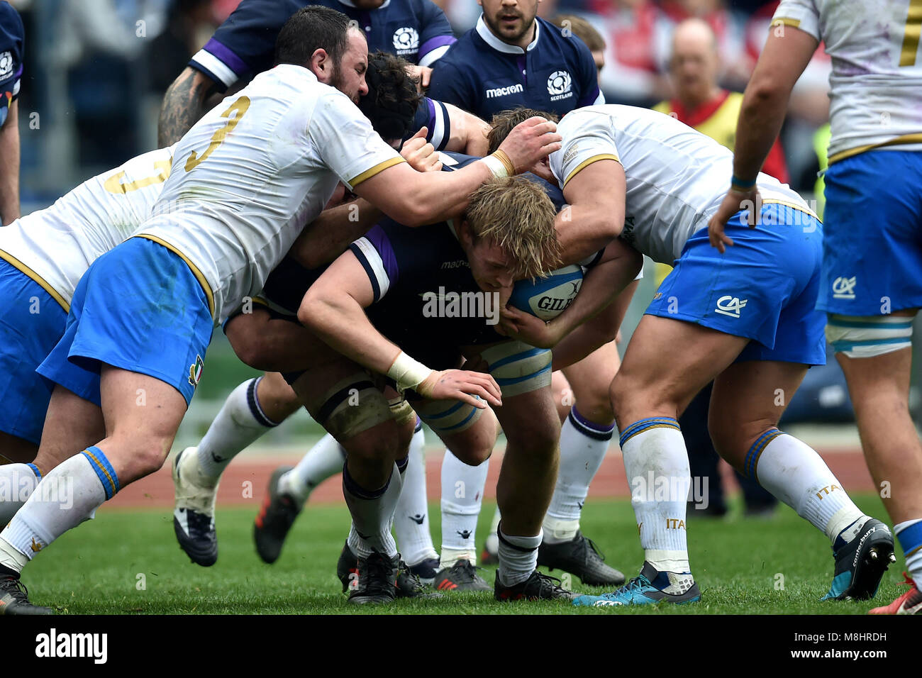 Simone Ferrari Italy, Jonny Gray Scotland Roma 17/03/2018, Stadio ...
