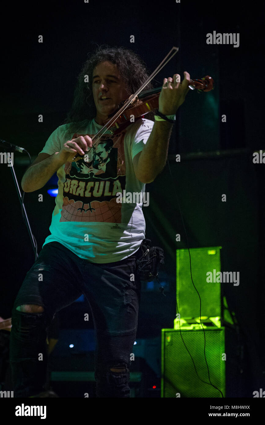 Milan, Italy. 16 March 2018. Italian folk rock band Modena City ...