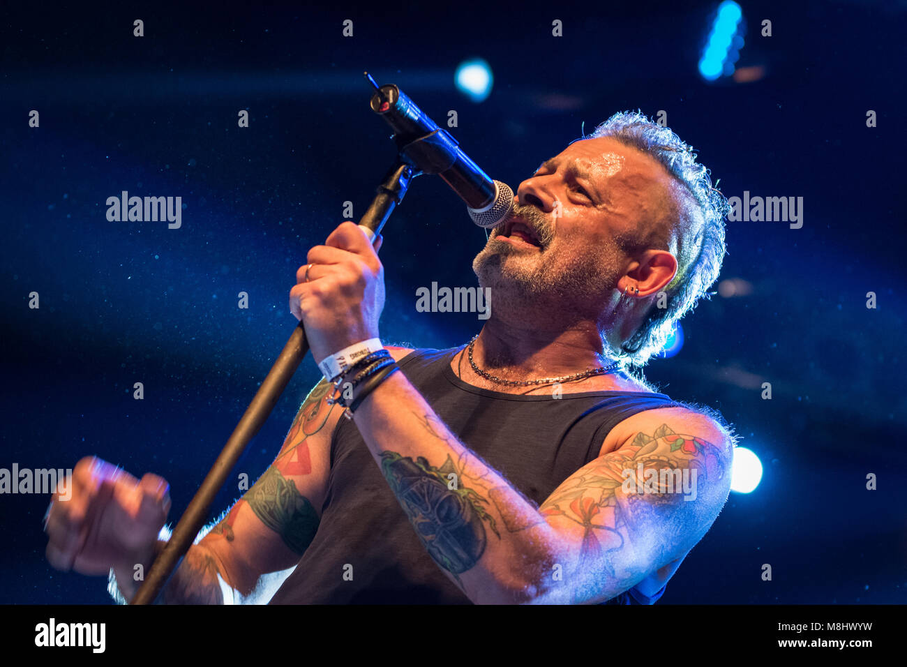 Milan, Italy. 16 March 2018. Italian folk rock band Modena City ...