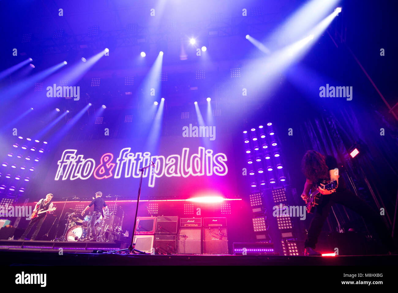 Gijon, Spain. 17th March, 2018. Carlos Raya, guitarist of Spanish rock ...