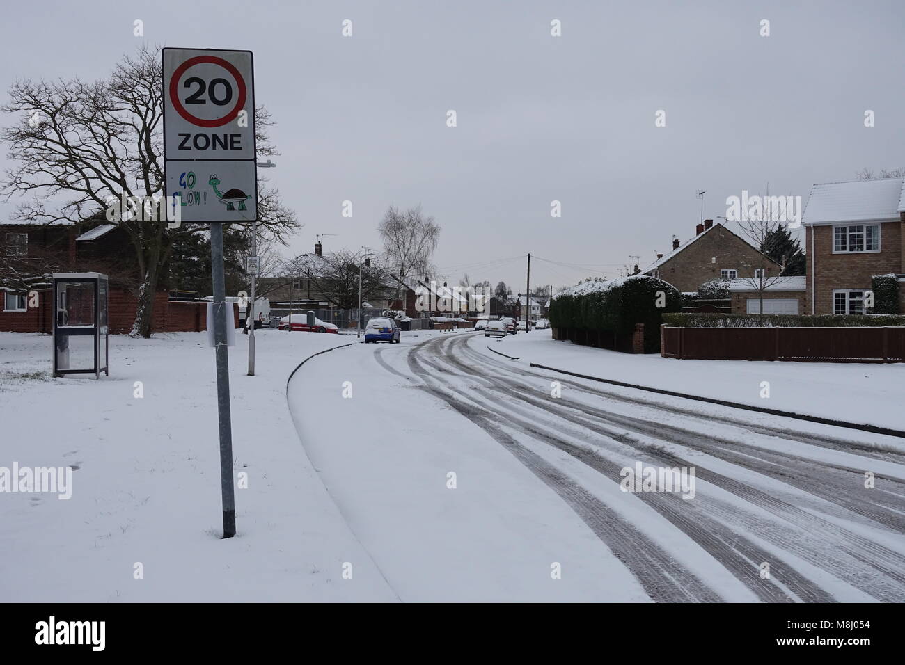 Reading, UK. 18th March 2018. UK Weather: Snow in Reading as 'The Beast ...