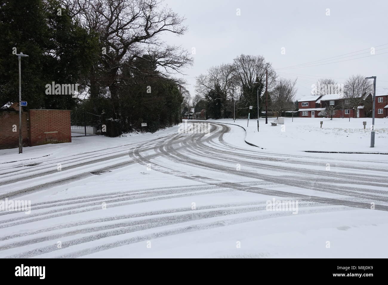 Reading, UK. 18th March 2018. UK Weather: Snow in Reading as 'The Beast ...