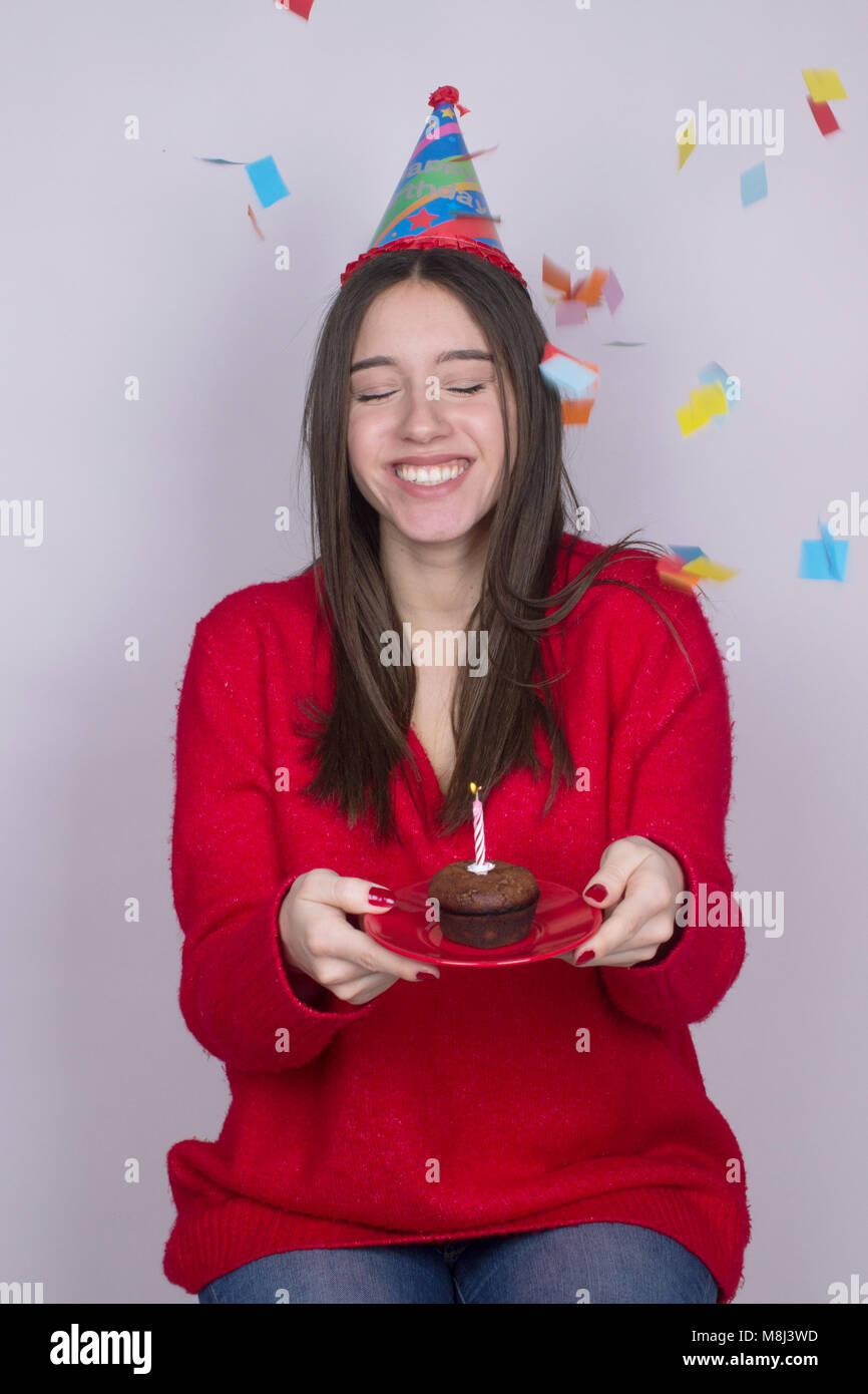 happiness confetti celebration positive girl Stock Photo - Alamy
