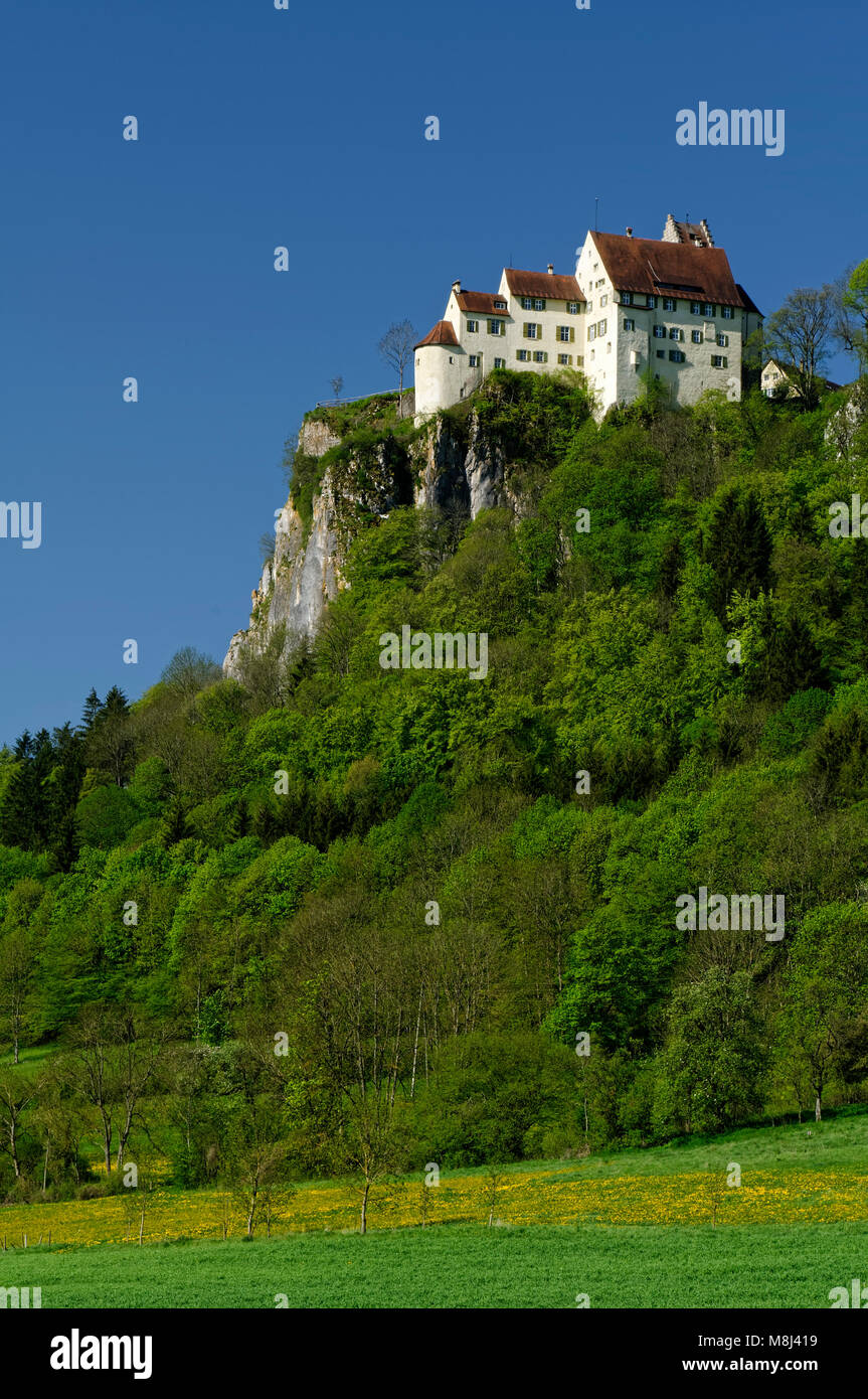 Werenwag Castle near Beuron in the Upper Danube Valley (Oberes Donautal ...