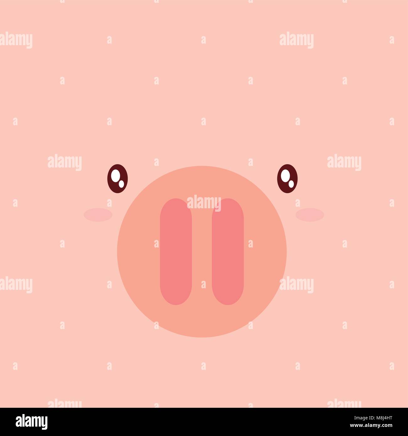 Cute pig face background, colorful design. vector illustration Stock ...