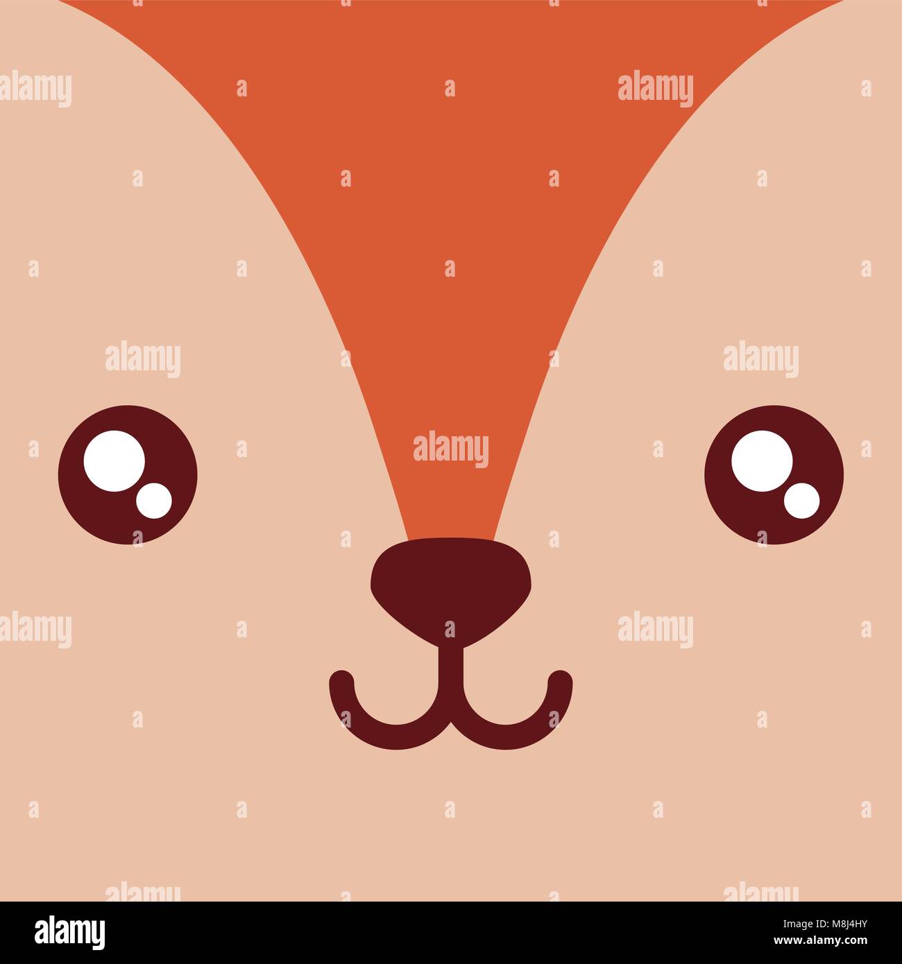 Cute fox face background, colorful design. vector illustration Stock ...